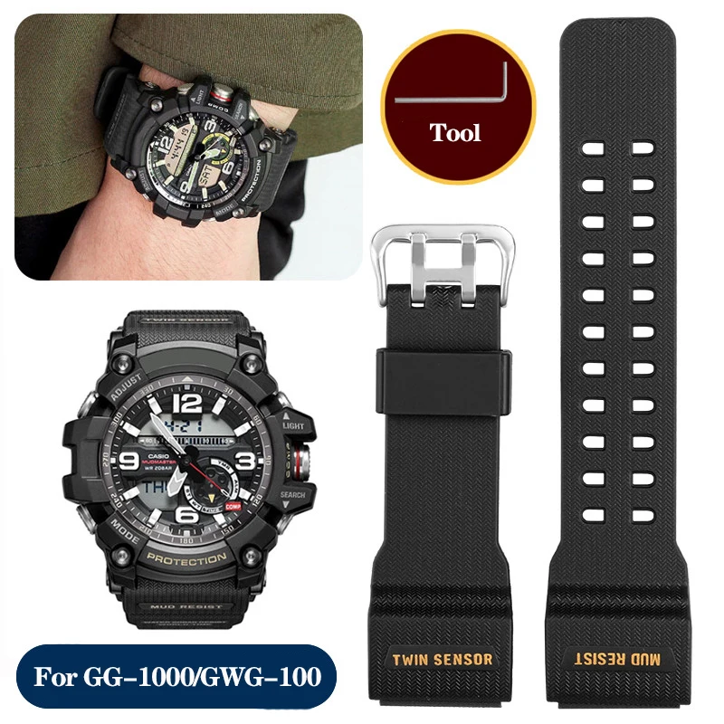 Silicone-Rubber-Watch-Band-For-Casio-G-SHOCK-Little-Small-Mud-King-GG ...