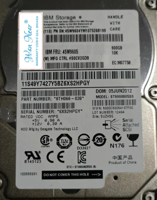 For 45W9604 45W9605 900G 10K 2.5 SAS DS8800 DS8870