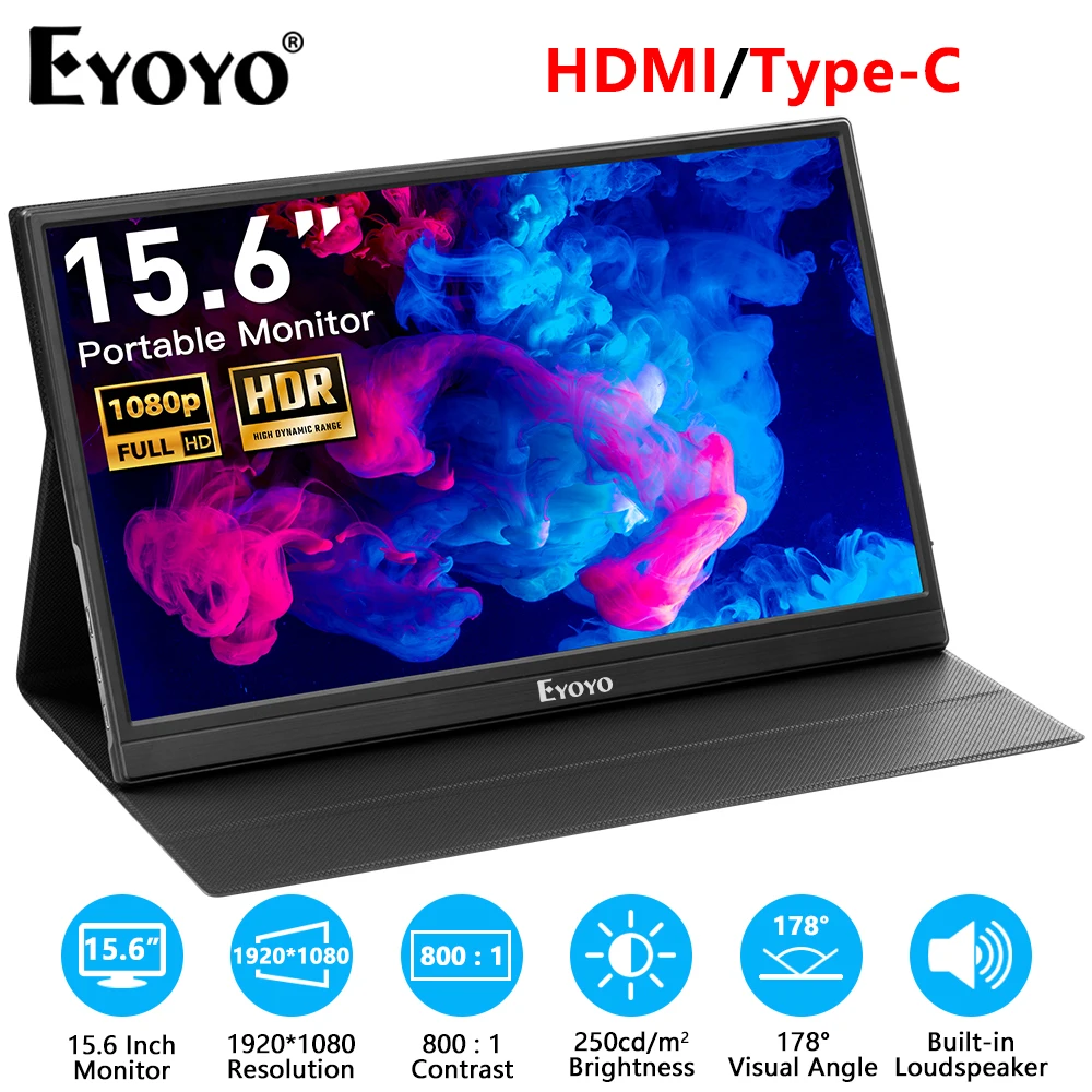 Eyoyo-15-6-Inch-Portable-Monitor-HDMI-Type-C-1080P-HDR-IPS-Screen-Dual ...