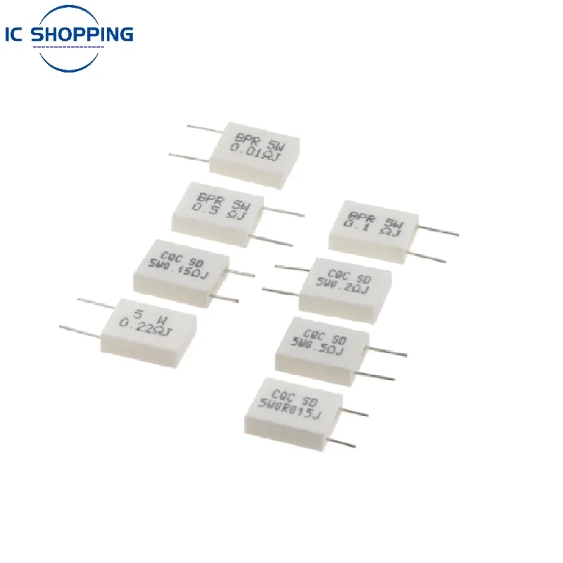 10PCS-BPR56-5W-Non-inductive-Ceramic-Cement-Resistance-0-015R-0-01R-0 ...