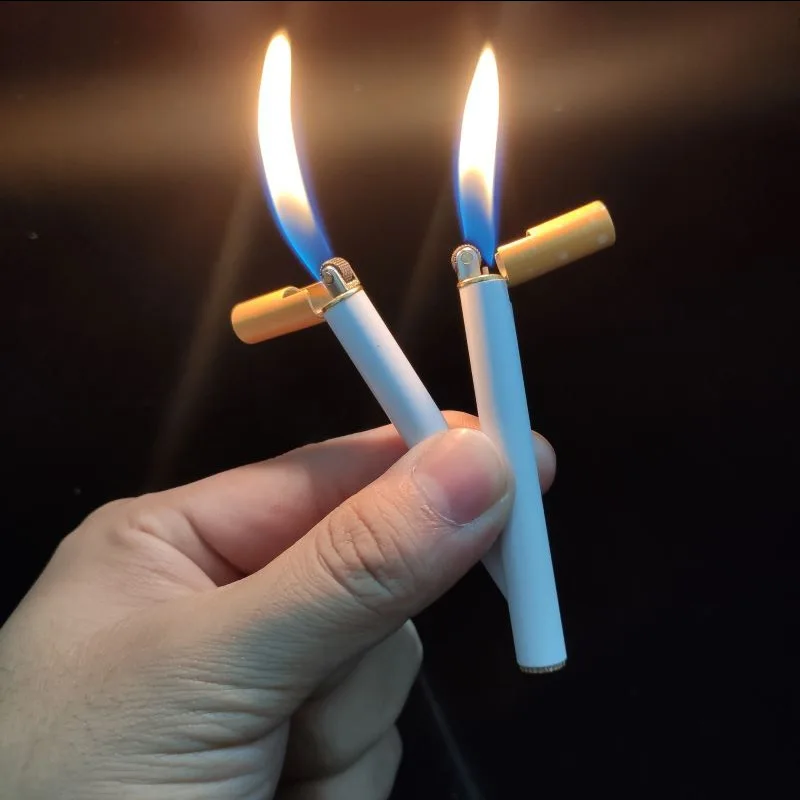 Mini-Grinder-LighterClassic-Open-Flame-Cigarette-Shape-Smoking-Lighter ...