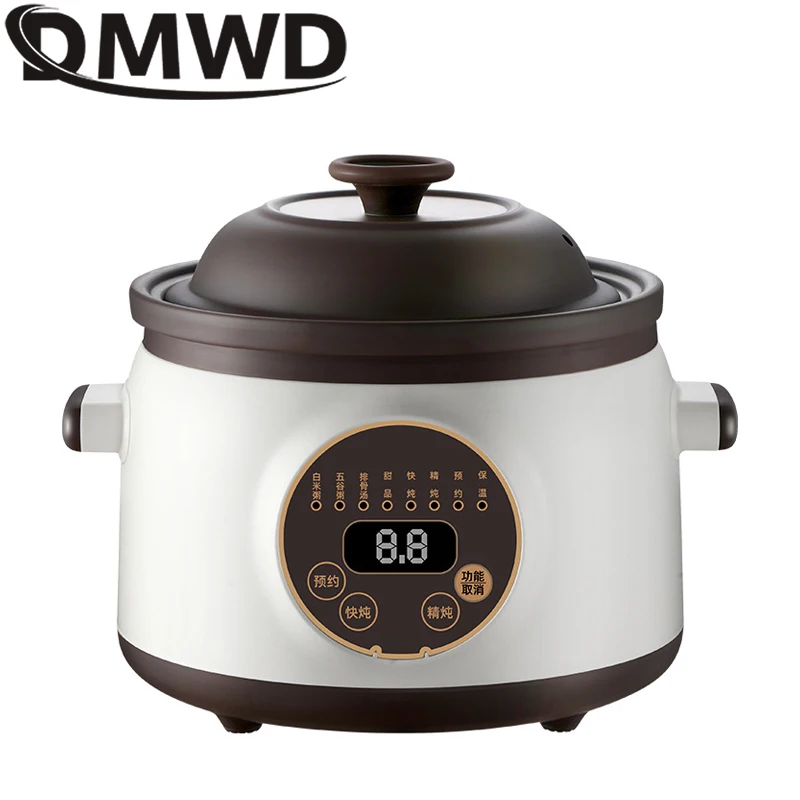 1.8L Electric Slow Cooker Ceramic Liner Stewer Household Automatic ...