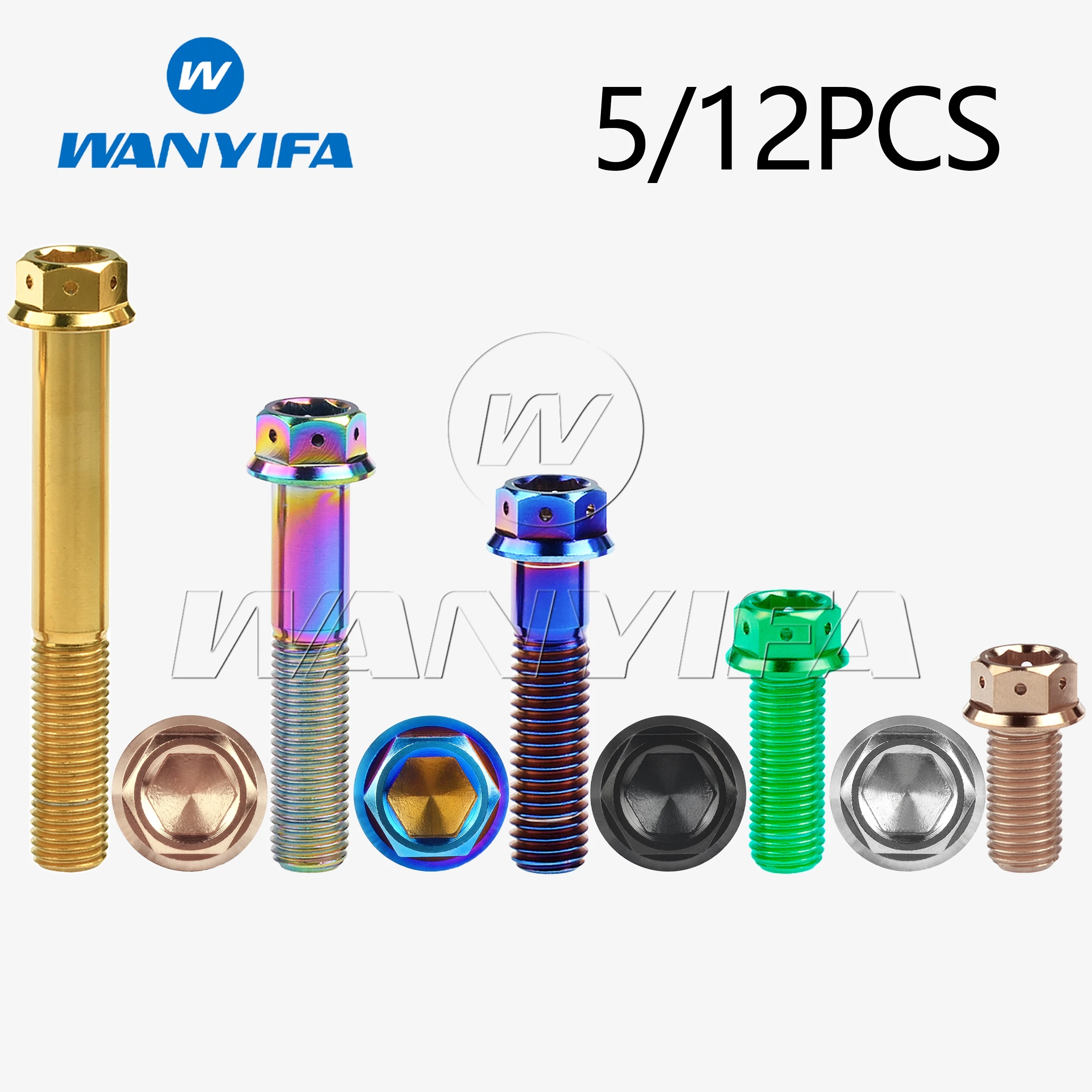 Wanyifa Titanium Bolts M8 Flange Hex Head Screw For Motorcycle Car ...