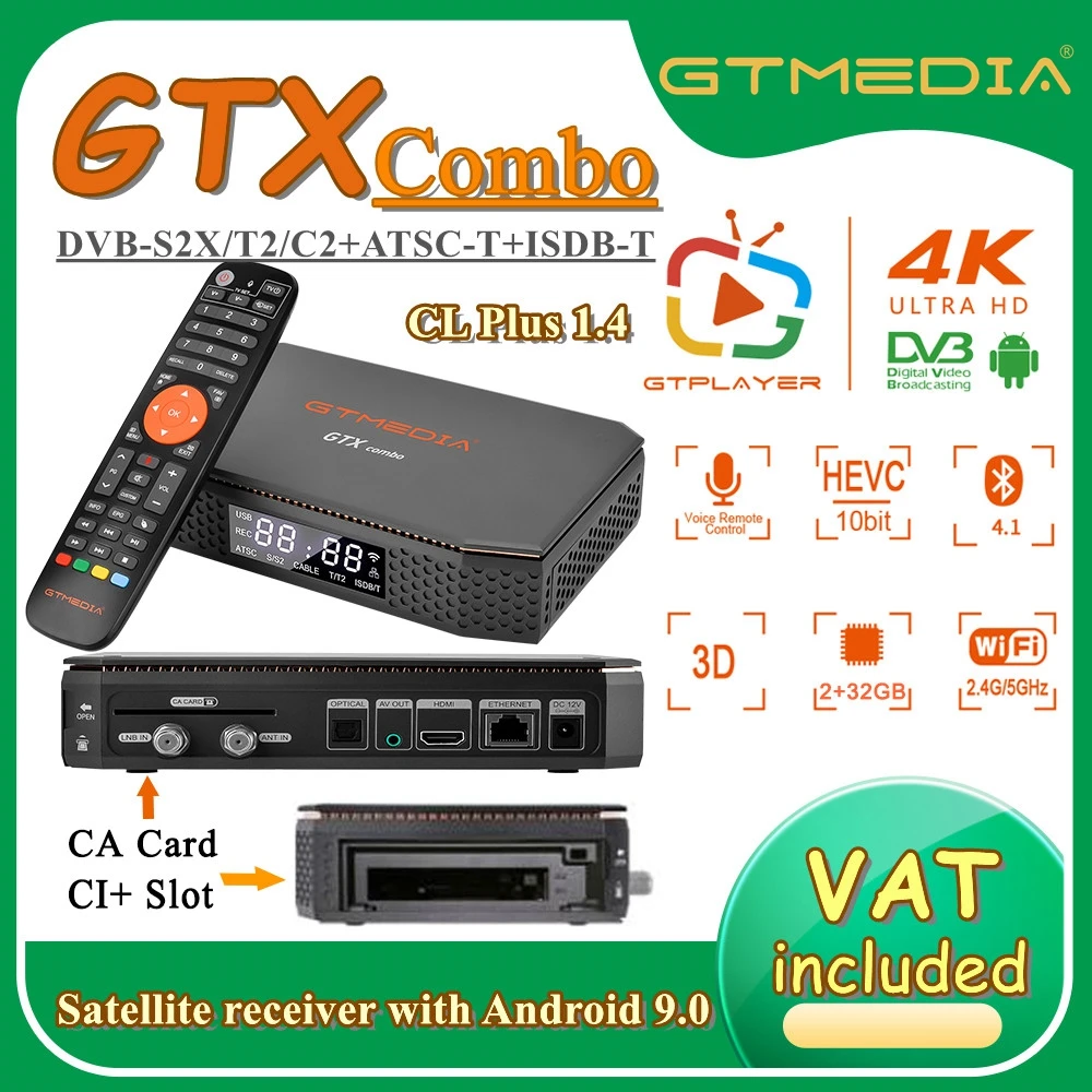 GTMEDIA-GTX-Combo-4k-8K-android-9-0-Satellite-Receiver-UHD-DVB-S2-T2-C ...