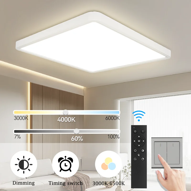 smart-led-ceiling-light-Square-Modern-Smart-Ceiling-Lamp-Remote-Control ...