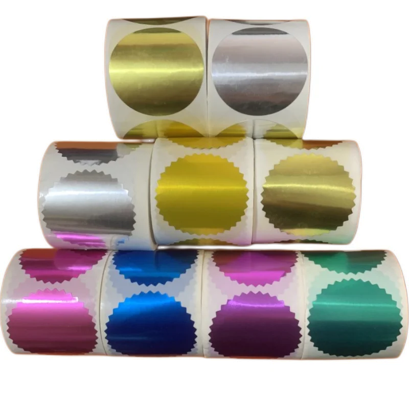 200-250pcs-Round-50mm-Silver-Gold-Embosser-Sticker-Customize-Blank ...