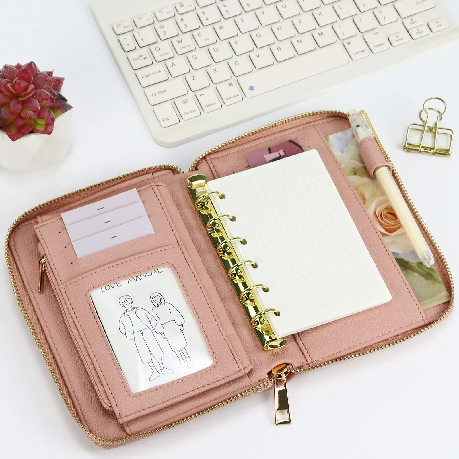 A7-Pink-Black-Cash-Budget-Envelope-Wallet-System-Envelopes-Binder-Note ...