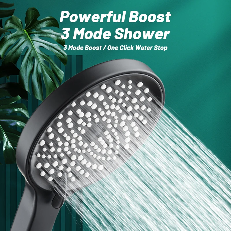 Powerful-Boost-3-Modes-Shower-Head-Large-Panel-Anti-clogging-Silicone ...