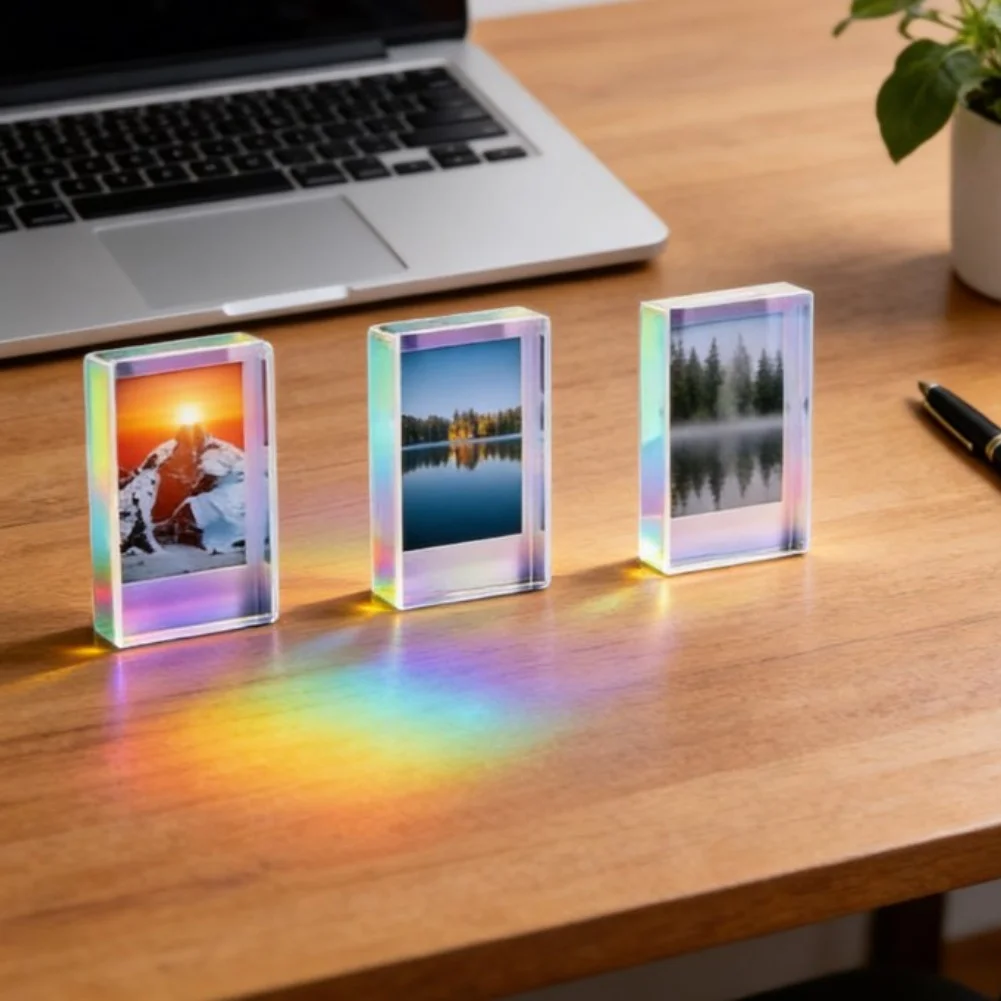 Acrylic Rainbow Photo Frames 3 Pack, Compatible With Camera, 2.1x3.4 ...
