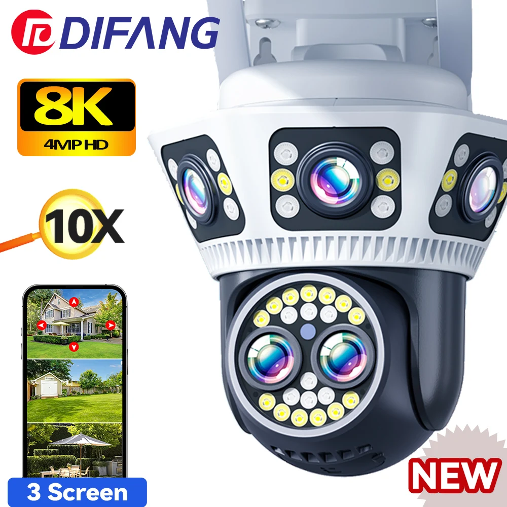 8K-WiFi-Camera-Outdoor-10X-Zoom-Three-Screen-Security-Camera-Ai ...