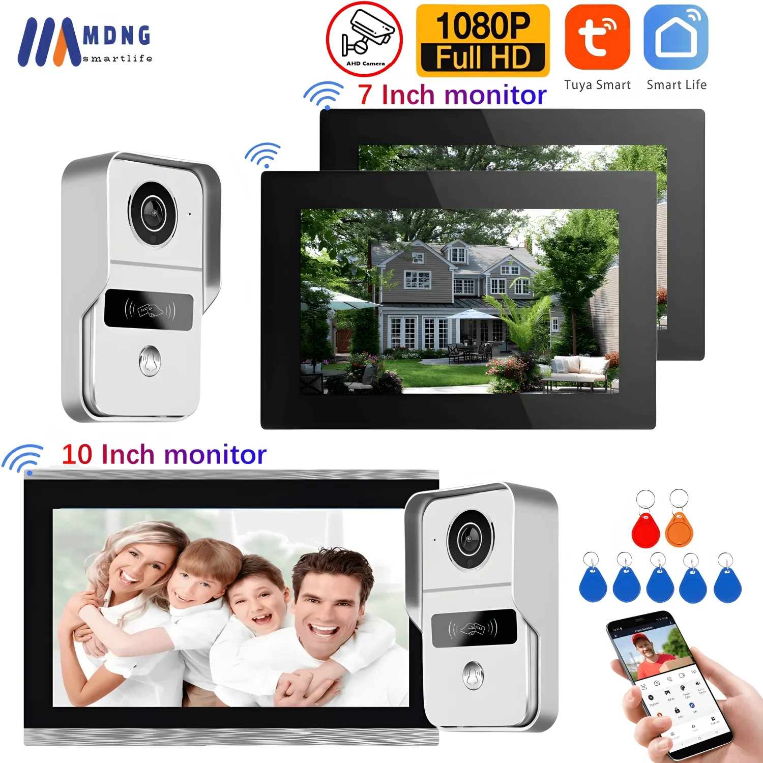 7-pollici-Tuya-Wireless-Wifi-Smart-Video-citofono-citofono-con-1080P ...