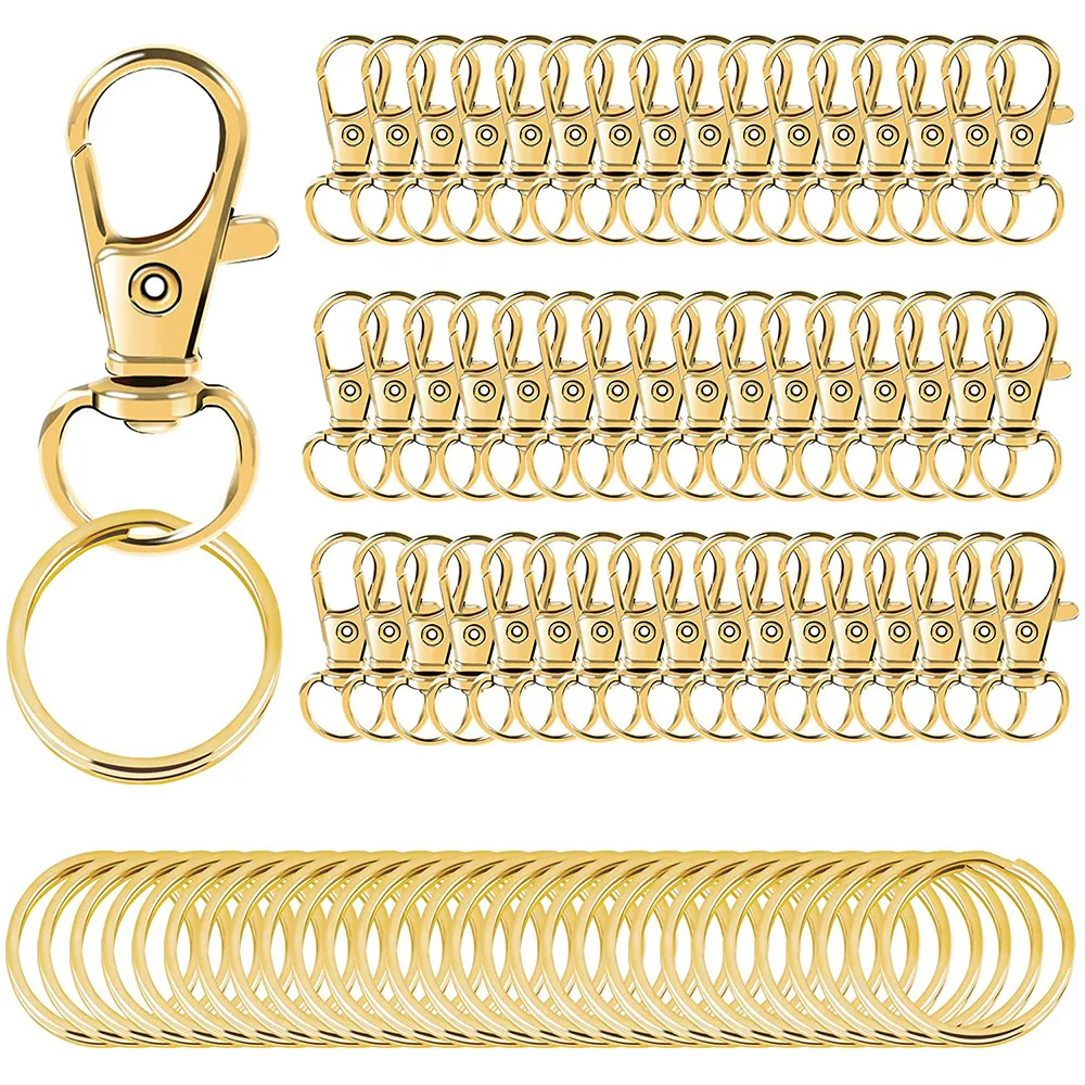 50Set Swivel Clasps Set Lanyard Snap Hooks with Key Chain Rings ...