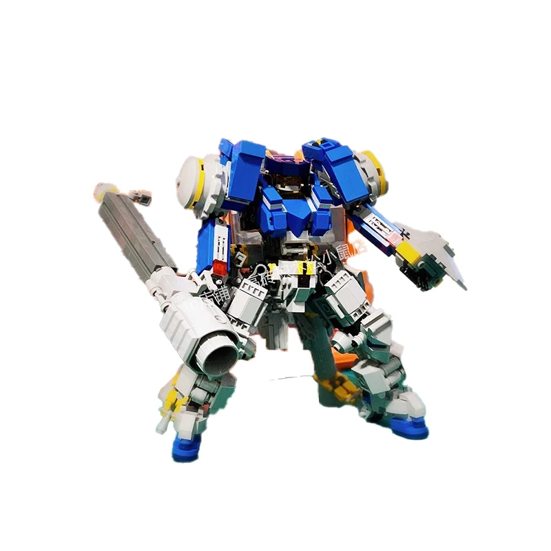Moc-Mecha-Series-Blue-Building-Block-Robot-DIY-Model-Puzzle-Collection ...