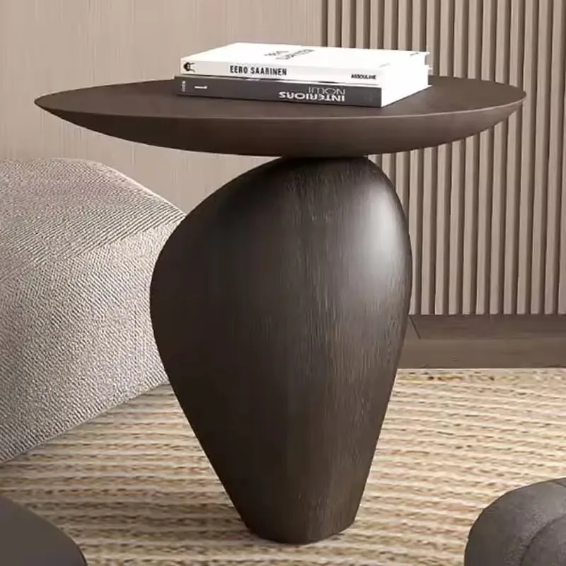 Pebble Poise: Nordic Solid Wood Side Table – Timeless Elegance for ...