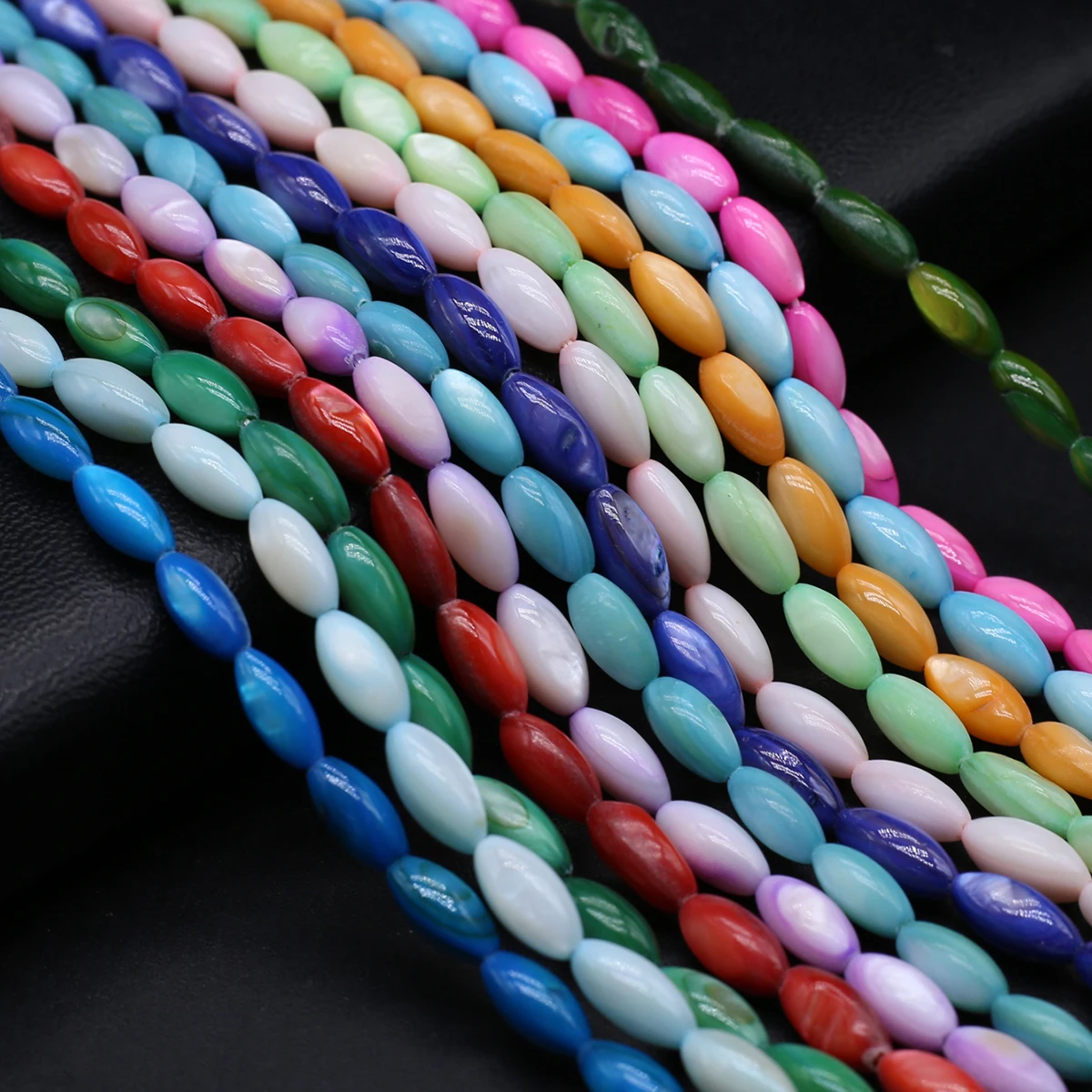 1strand-Natural-Freshwater-Shell-Dyed-Rice-Shape-Beads-Charms-for-DIY ...