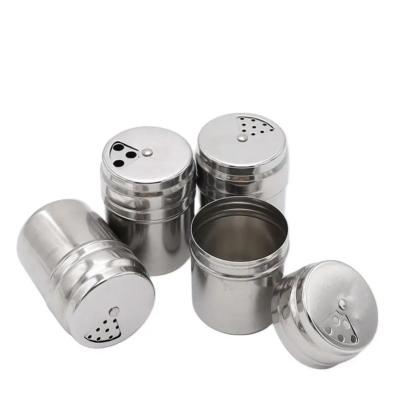 Steel Kitchen Spice Jar Pepper Pot Storage Bottle BBQ Seasoning Can ...