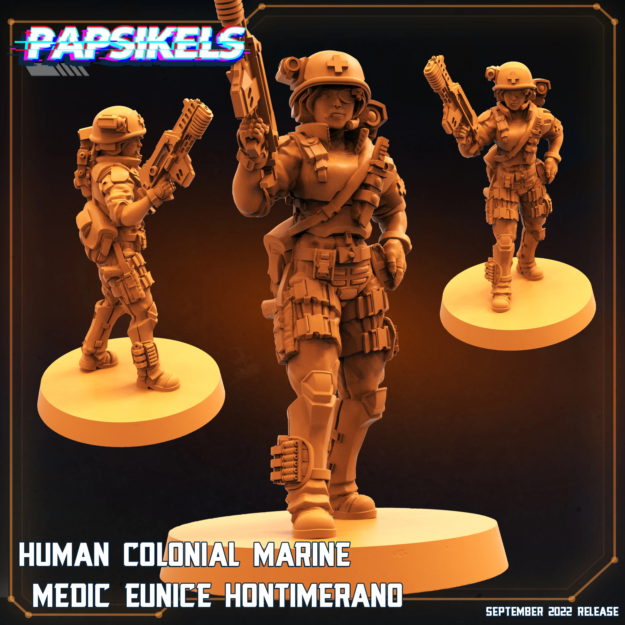 HUMAN COLONIAL MARINE MEDIC EUNICE H Miniatures for 28mm 32mm Wargames ...