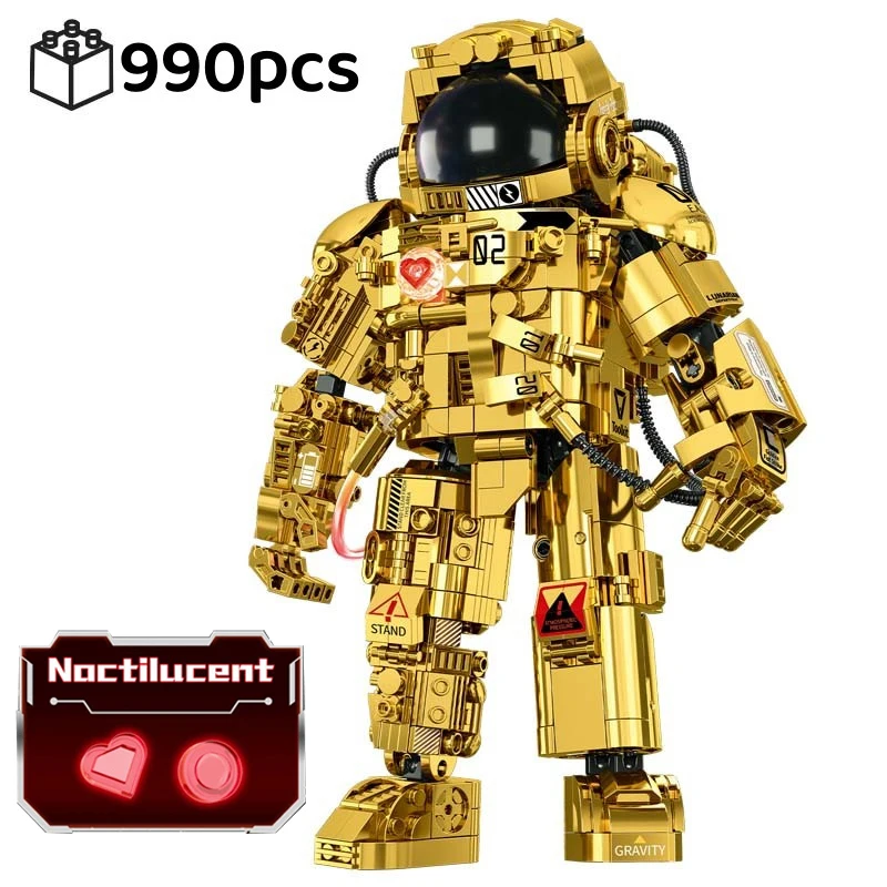 Space-Gold-Astronauts-Building-Blocks-Machinery-Spaceman-Exploring ...