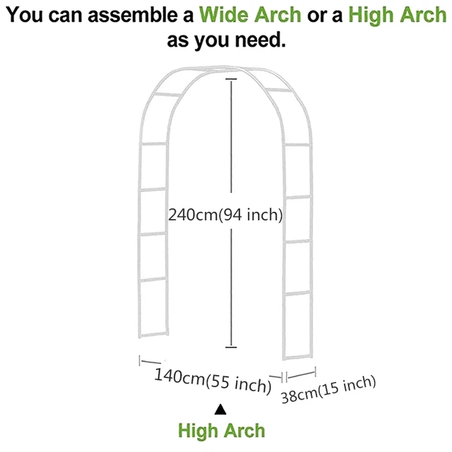 Metal White Garden Arch Wedding Arch Flower Arrangements Arbor Holder ...