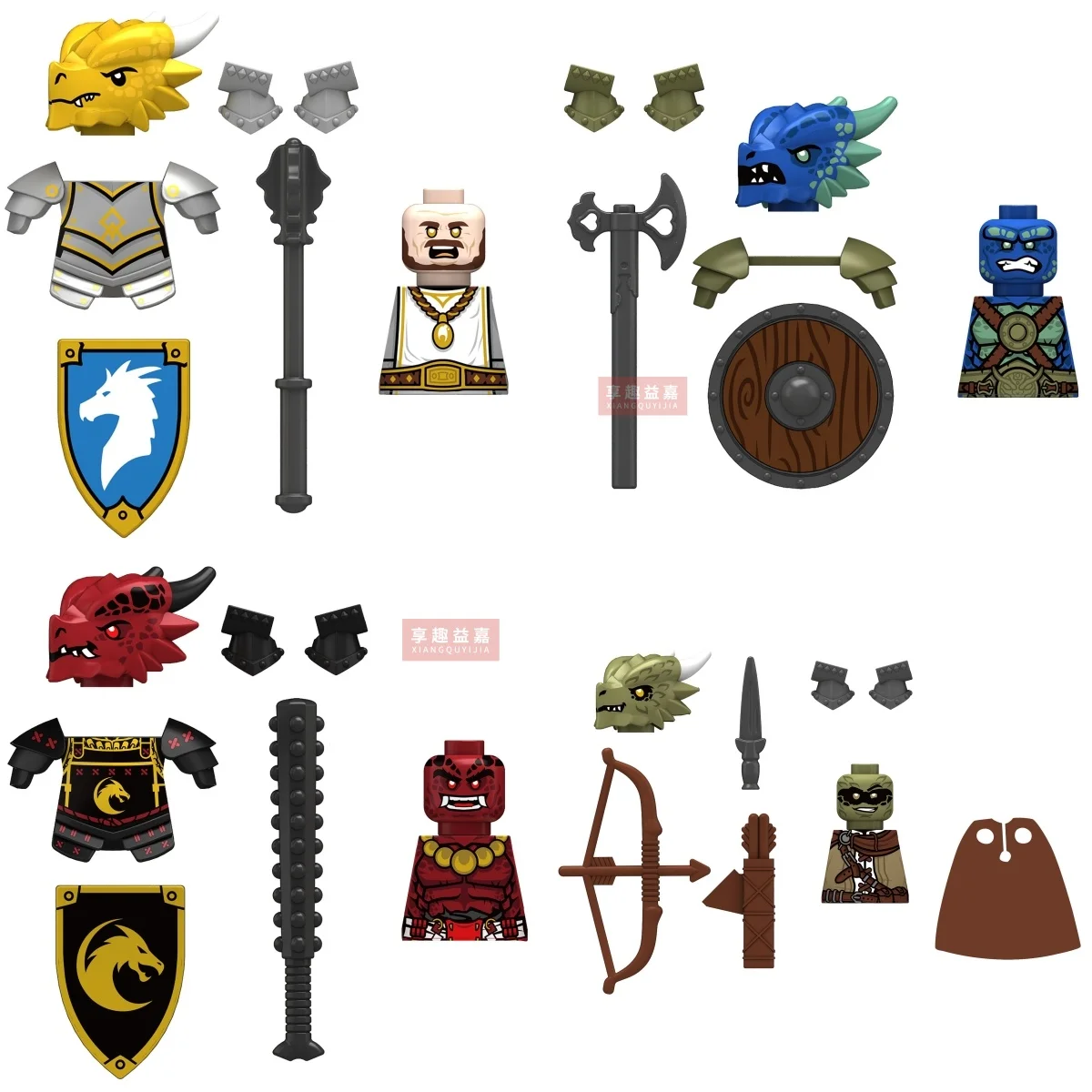 Golden Dragon Knight Samurai Warrior Ranger Building Block Action ...