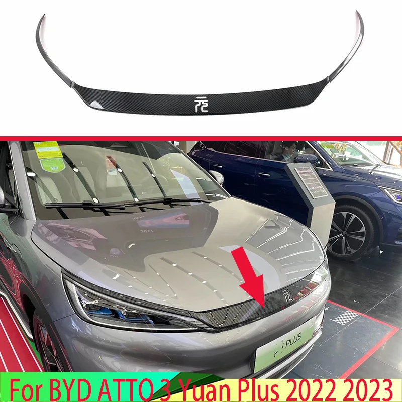 For BYD ATTO 3 Yuan Plus 2022 2023 Carbon Fiber Style Front Center Mesh ...