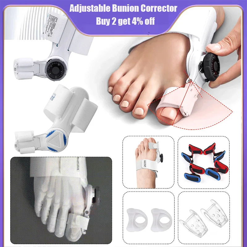 Bunion-Corrector-Splint-Big-Toe-Straightener-Corrector-Adjust-Knob ...