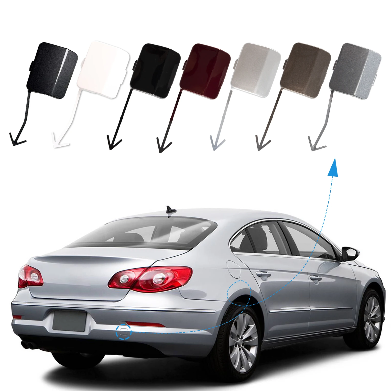 Rear-Bumper-Tow-Hook-Cover-Cap-Towing-Eye-For-VW-Passat-CC-Accessories ...