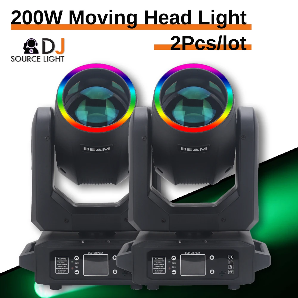 2Pcs-lot-LED-Stage-Lights-Beam-200W-Moving-Head-Light-RGB-3in1-LED ...