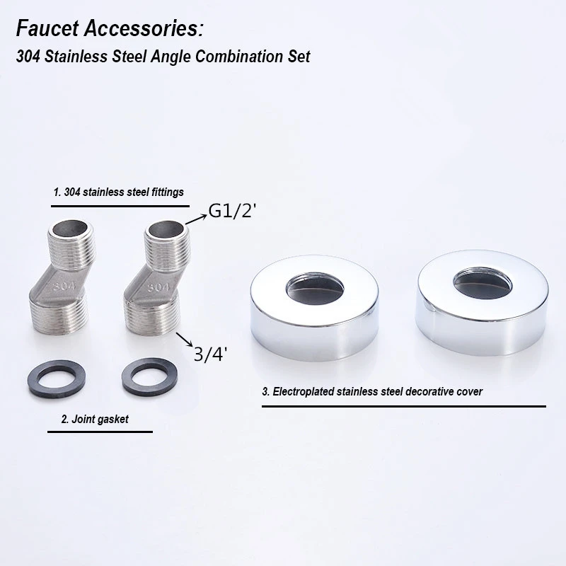 1 Set Shower Faucet Fittings 304 Stainless Steel Offset Foot Diameter ...