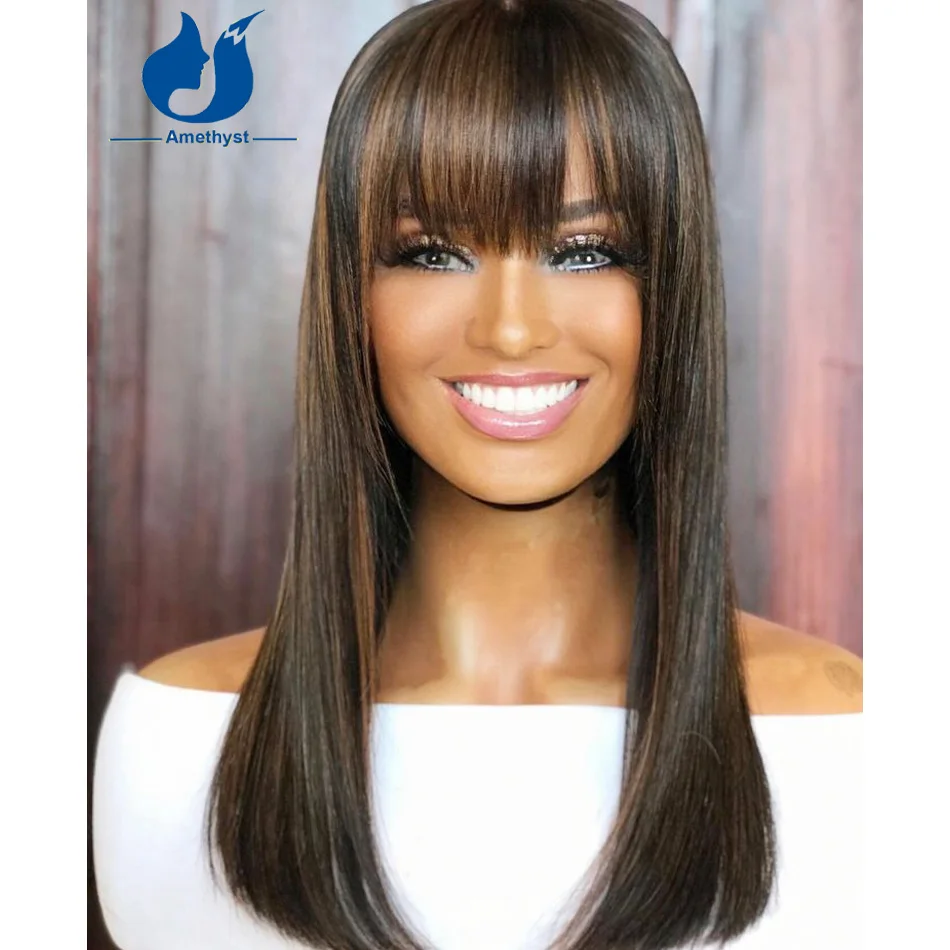 Ametista-destaque-loira-franja-peruca-de-cabelo-humano-para-as-mulheres ...