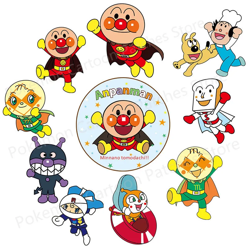 Anpanman Figures | Thermal Stickers | Ironing Patches | Anpanman Patch ...