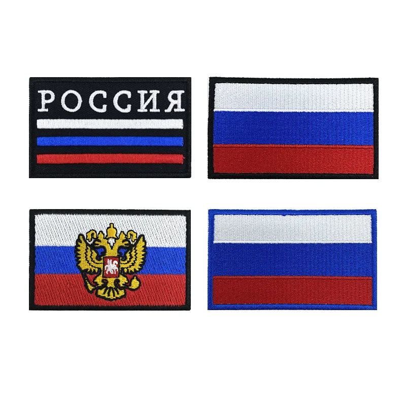 Parche-bordado-con-la-bandera-de-Rusia-parche-con-gancho-y-lazo-para ...