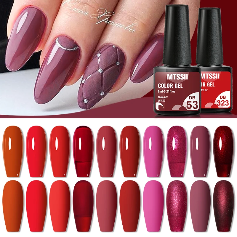 Mtssii-Red-Color-Series-Gel-Nail-Polish-Autumn-Winter-High-Saturation ...