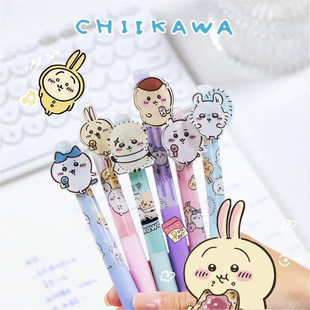 Chiikawa 0.5mm Erasable Gel Pens Blue Color 6Pcs/Set - Chiikawa Plush