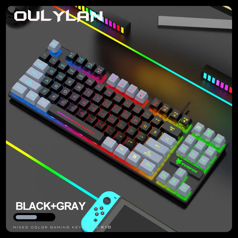 2024-K10-87-Keys-LED-Luminous-Keyboard-Gaming-Mechanical-Touch ...