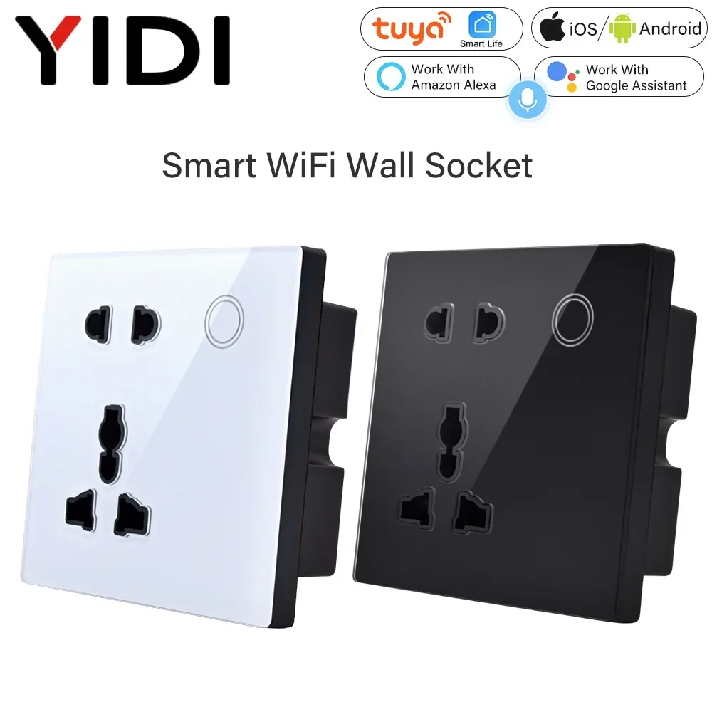 Smart-WiFi-Wall-Socket-UK-UN-Touch-Switch-Tempered-Glass-Panel-Home ...