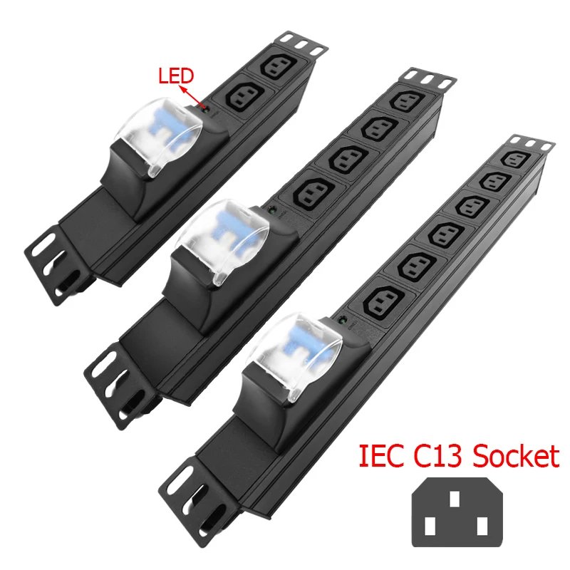 PDU-power-strip-network-rack-16A-air-switch-2-10-circuit-IEC-C13-socket ...