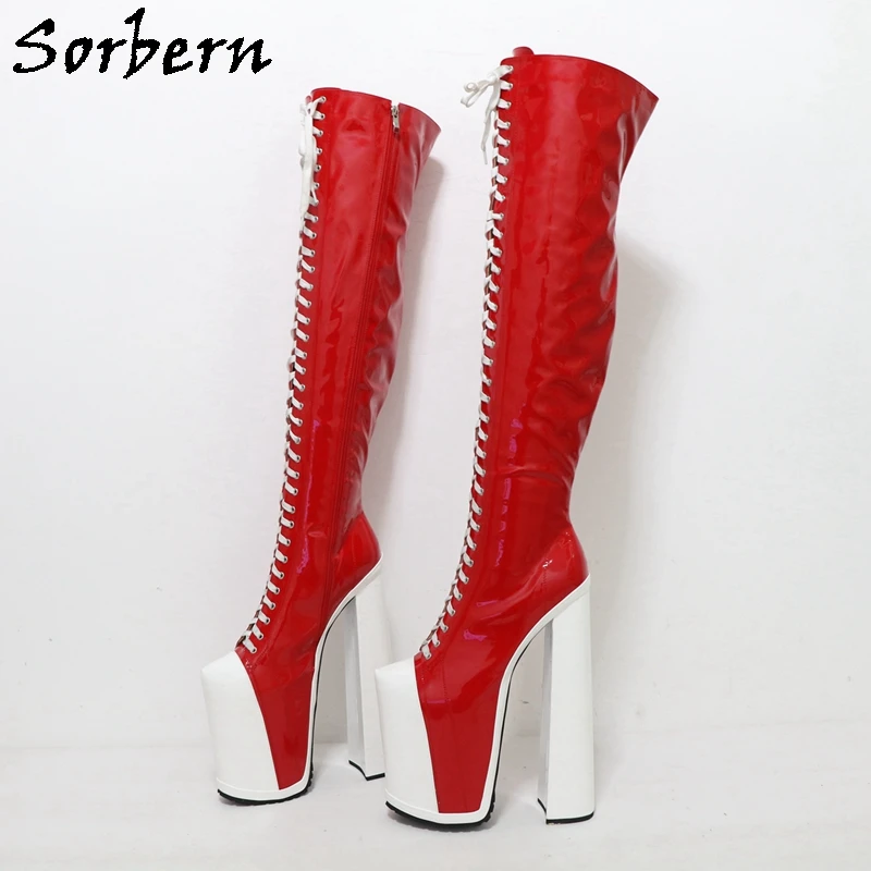 Sorbern-Red-Fetish-Over-The-Knee-Boots-Women-For-Drag-Queens-Extreme ...