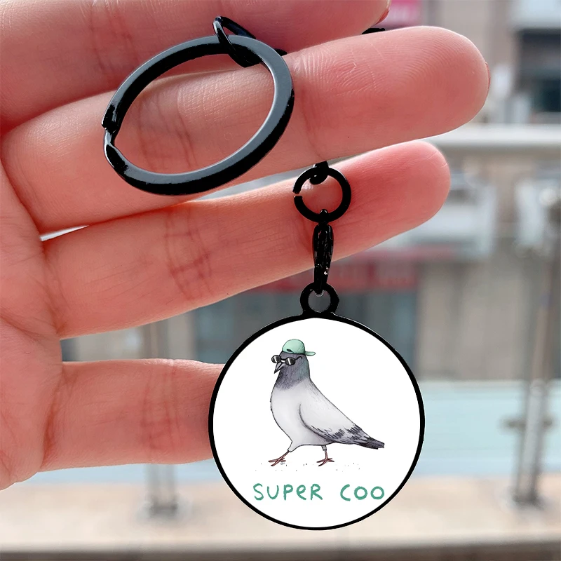Fashion Super Coo pigeon Cool Key Tag Motorcycles Cars Backpack ...