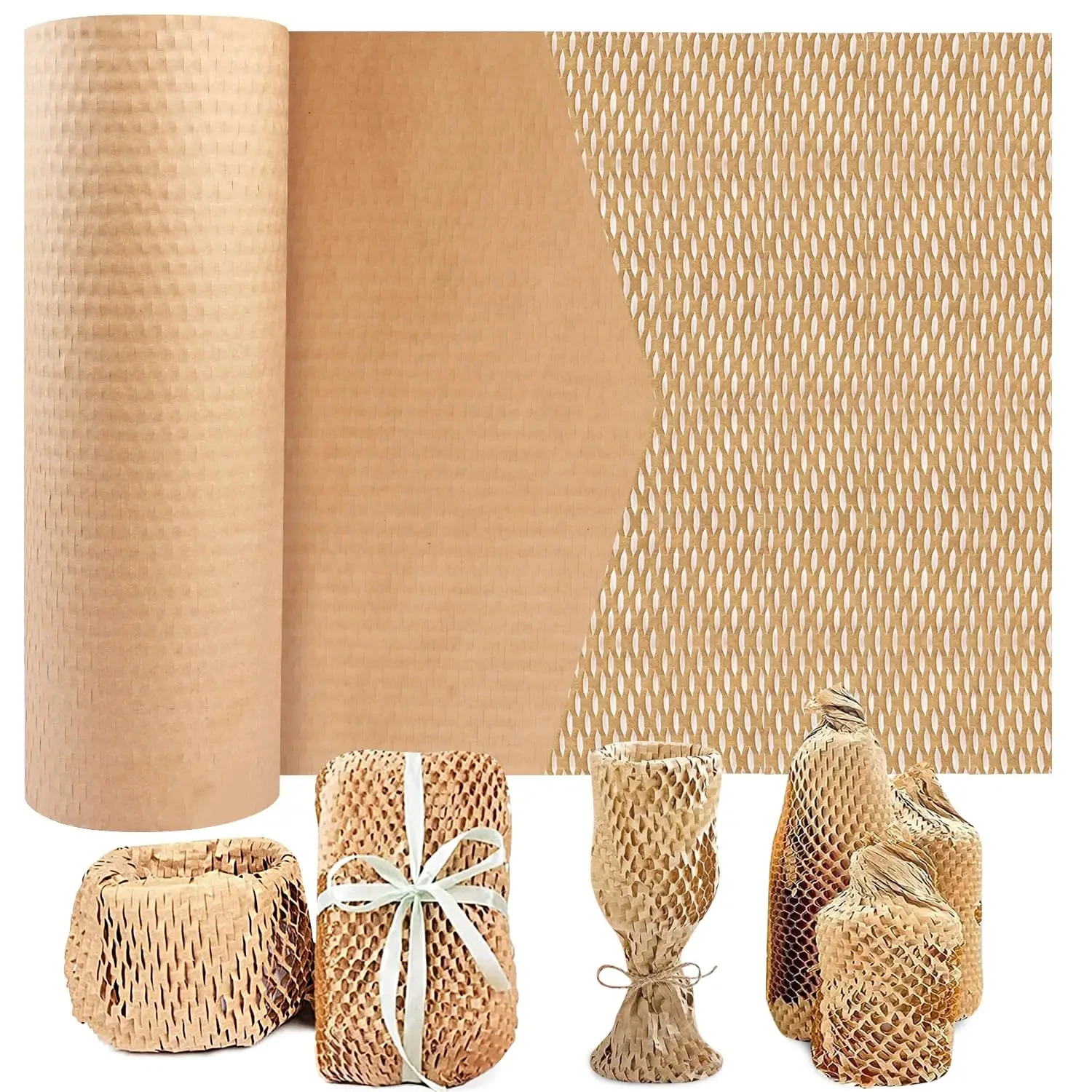 Brown-Honeycomb-Kraft-Paper-30CM-5M-Protective-Recycling-Honeycomb ...