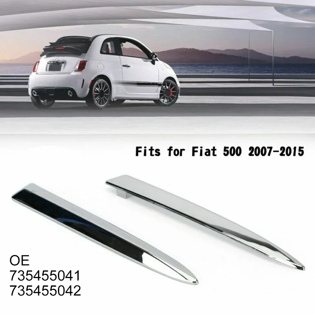 2PCS-Car-Front-Bumper-Upper-Trim-Moulding-Chrome-Plating-Silver-Strip ...