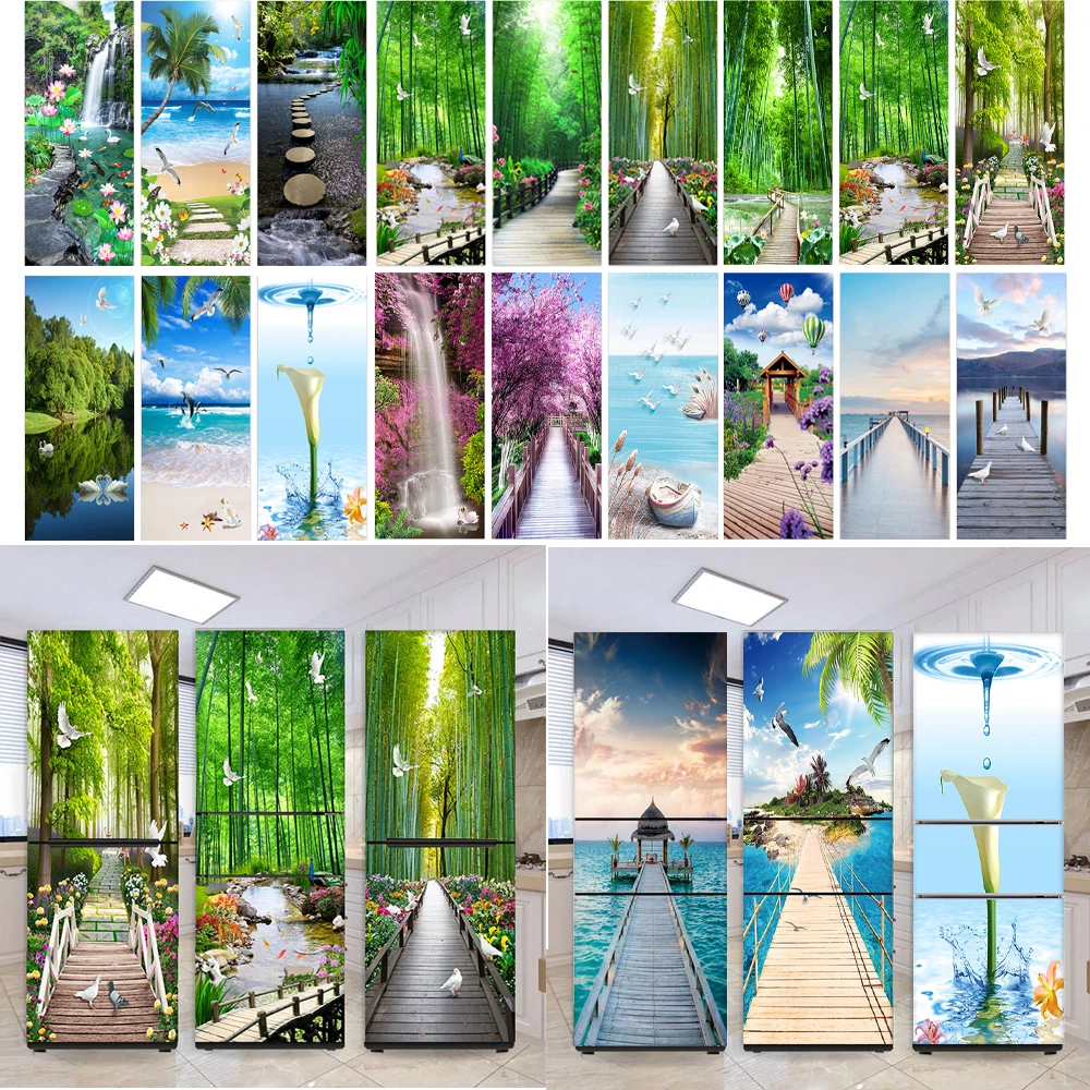 Sea View Forest Scenery Fridge Door Sticker Self Adhesive Pvc Whole ...