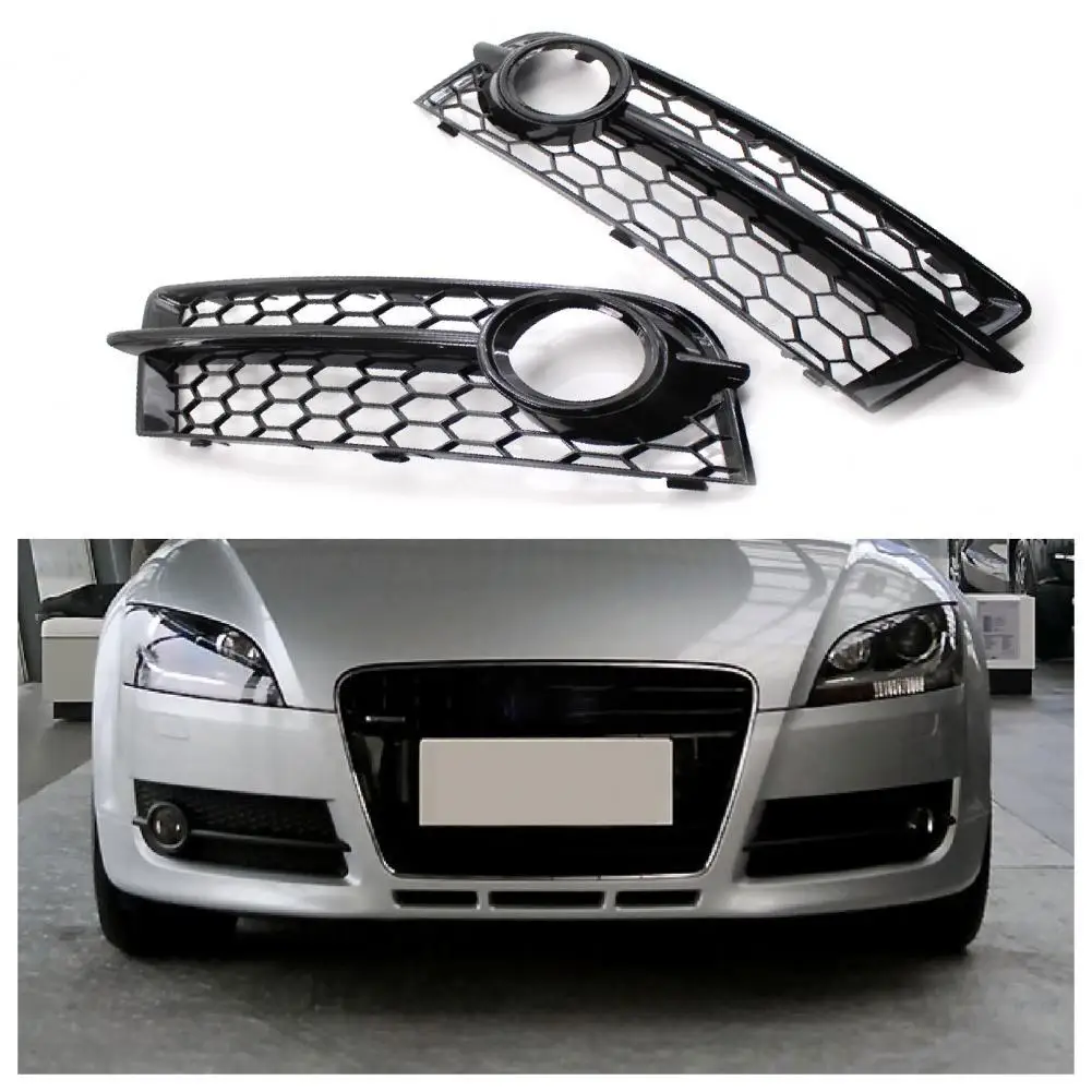 2Pcs Gloss Black Fog Lamp Cover Professional Honeycomb Fog Light Grille ...
