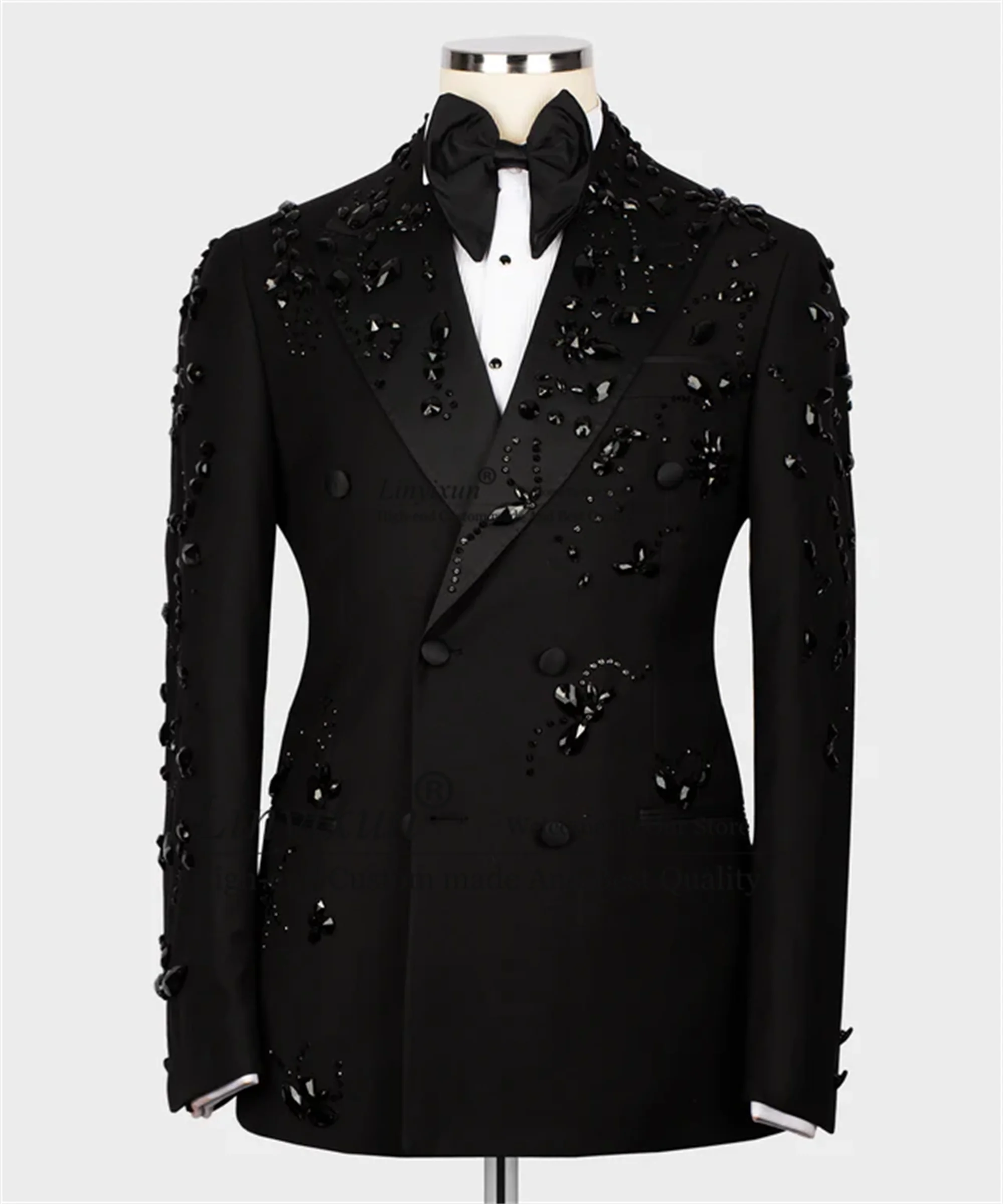 Black-Stone-Embroidered-Men-Suits-Luxury-Beaded-Crystals-Groom-Male ...