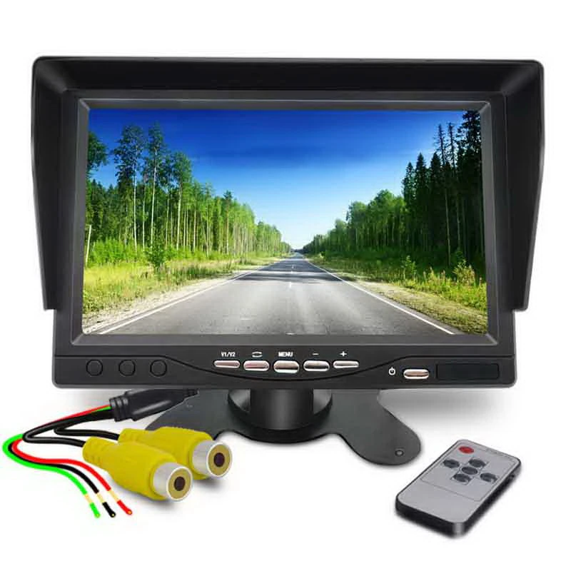 7 " HD Car Monitor TFT LCD Sunshade Display Rear View Screen 12V/24V ...