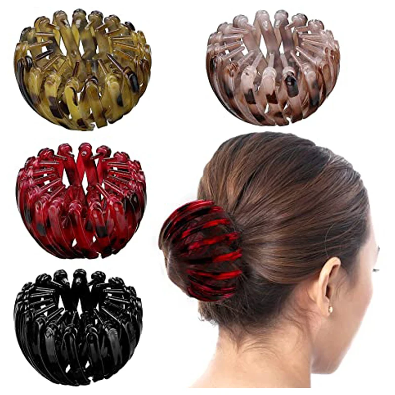 Retractable Hair Loops Expandable Ponytail Holder Clip Bird Nest Shaped ...