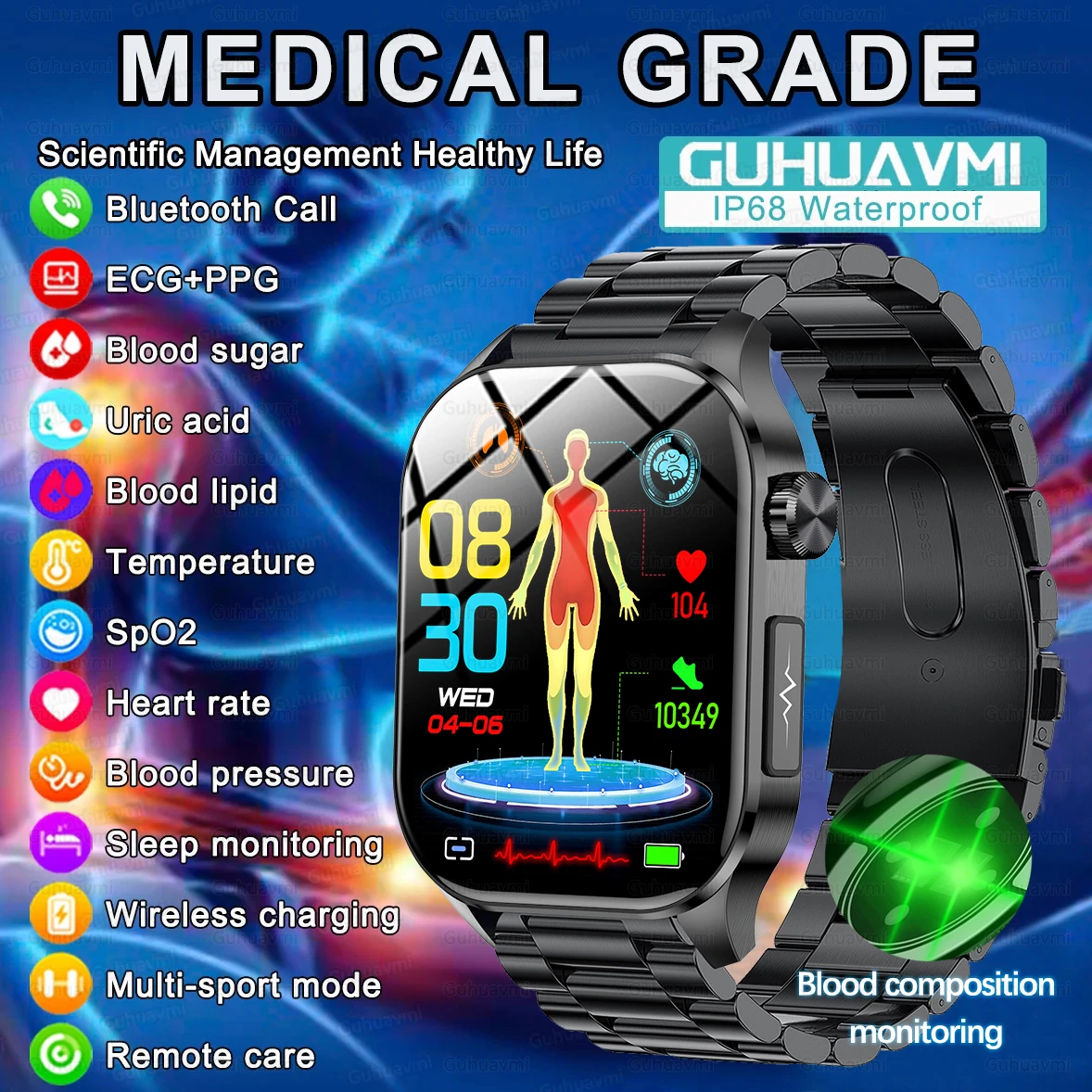 Reloj-inteligente-deportivo-de-grado-m-dico-Smartwatch-con-Bluetooth ...