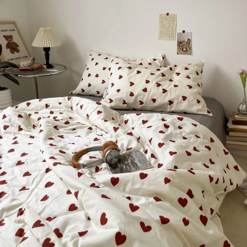 Love-Heart-Bedding-Set-Kid-Adult-Twin-Full-Queen-Size-Bed-Flat-Sheet ...