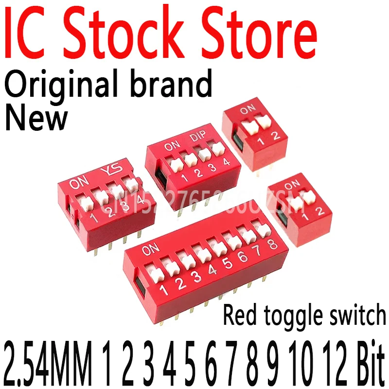 10PCS-Slide-Type-Switch-Position-Way-DIP-Red-Pitch-Toggle-Switch-Red ...