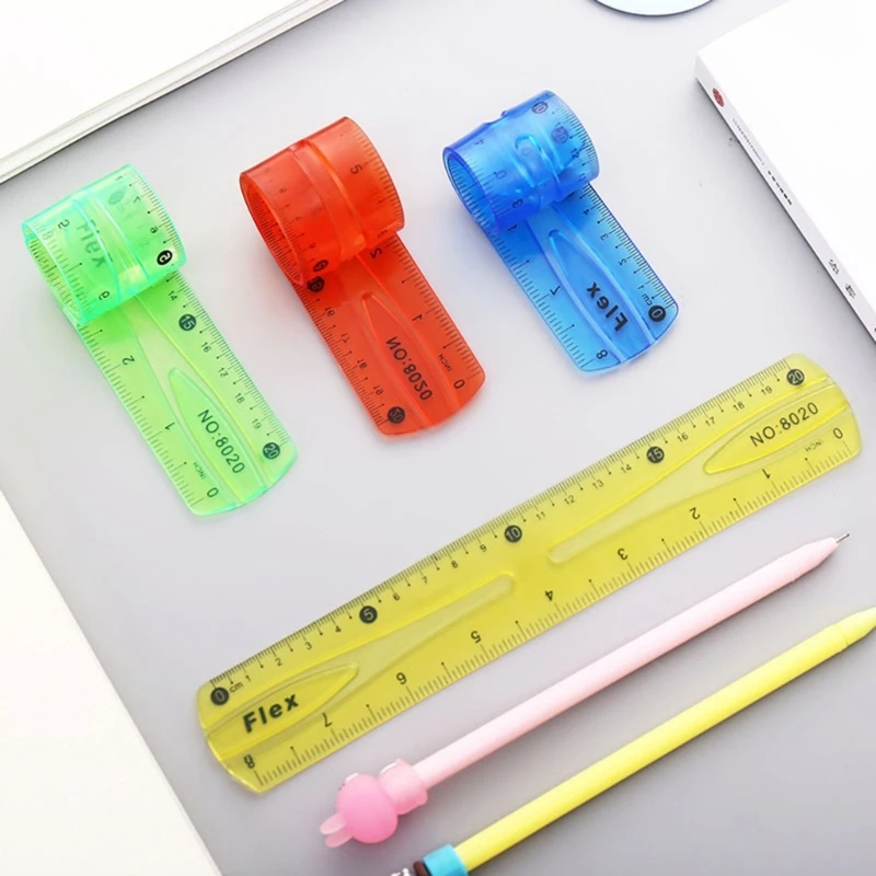 Color-Flexible-Ruler-Soft-Bendable-Plastic-Clear-Rulers-Shatterproof ...